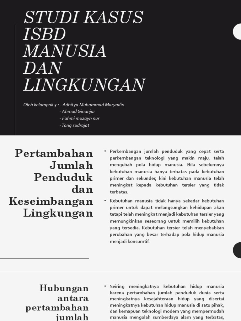 Studi Kasus Manusia Dan Lingkungan Isbd Kelompok 3 | PDF