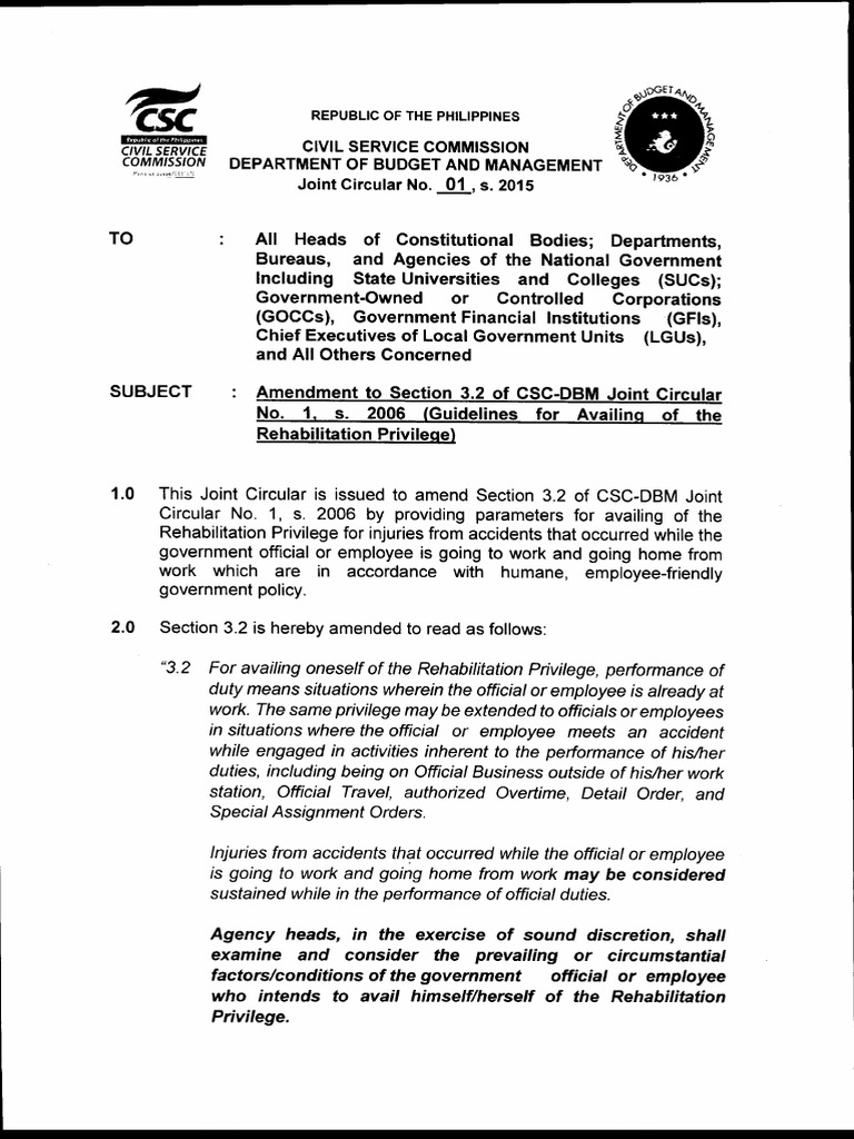 CSC-DBM MC No. 1 S. 2015 | PDF