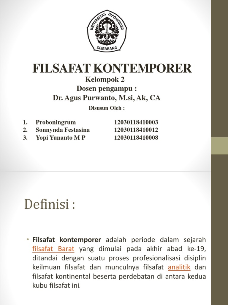 Filsafat Kontemporer | PDF