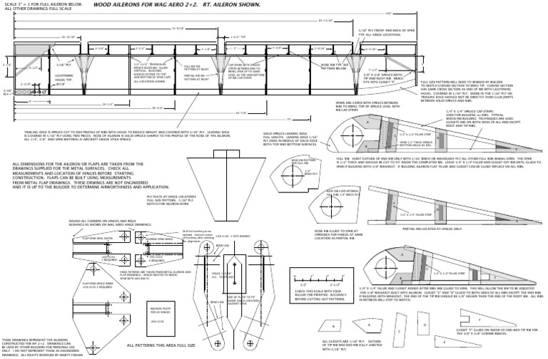 Full Wood Aileron Drawing | PDF | Plywood | Spar (Aeronautics)