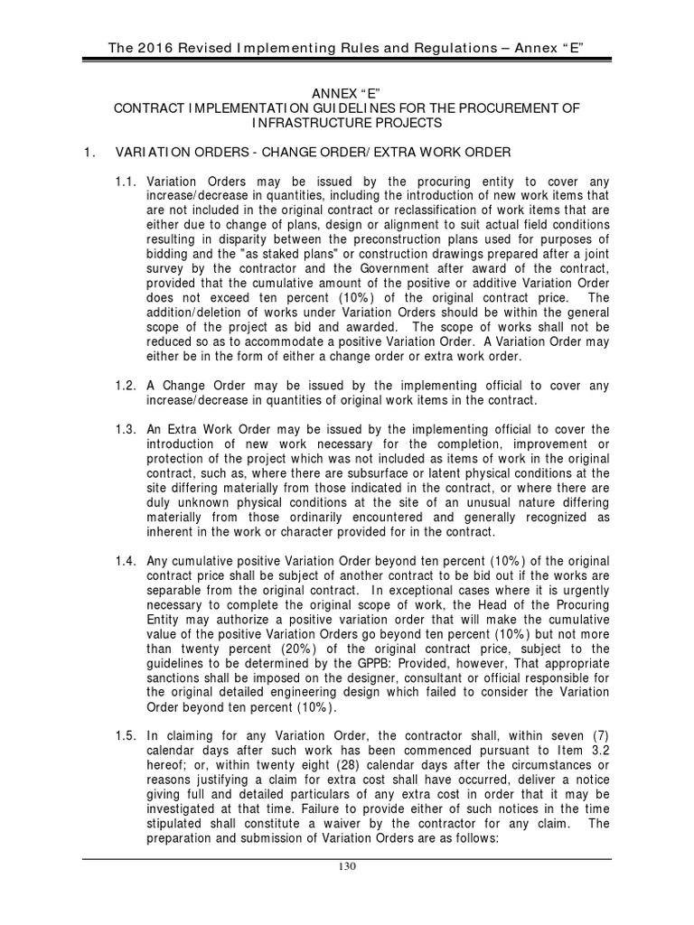 The 2016 Revised Implementing Rules and Regulations - Annex "E" | PDF | Letter Of Credit | Guarantee