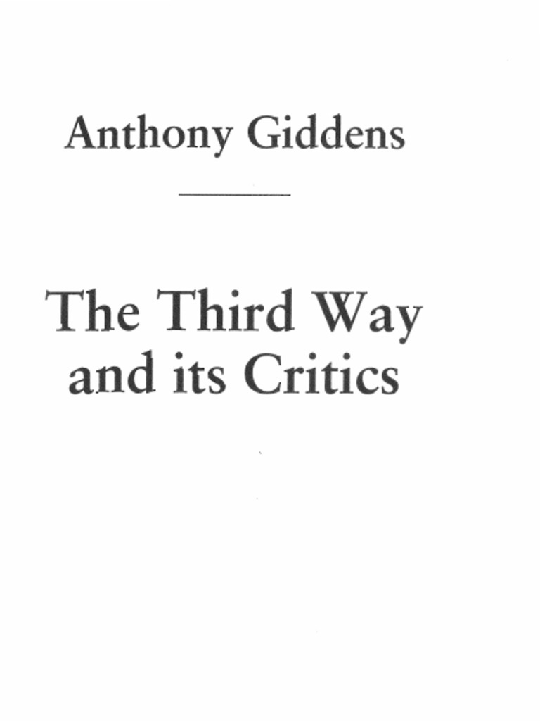 The Third Way: Politics & Critiques | PDF | Social Democracy | Welfare ...