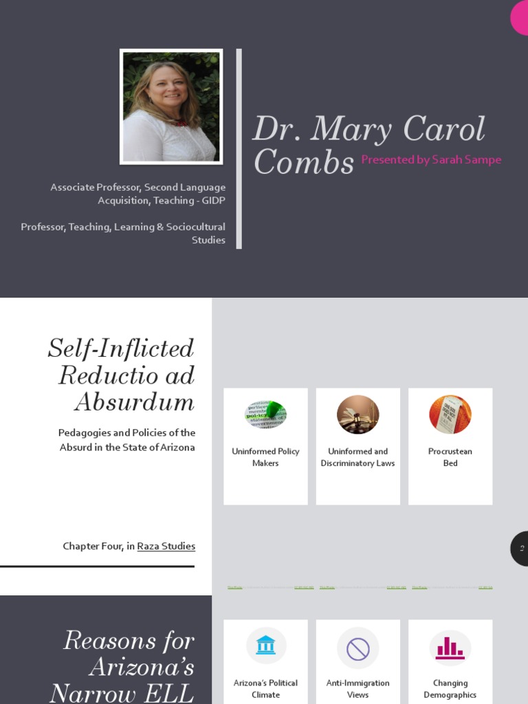 Dr. Mary Carol Combs: Presented by Sarah Sampe | PDF