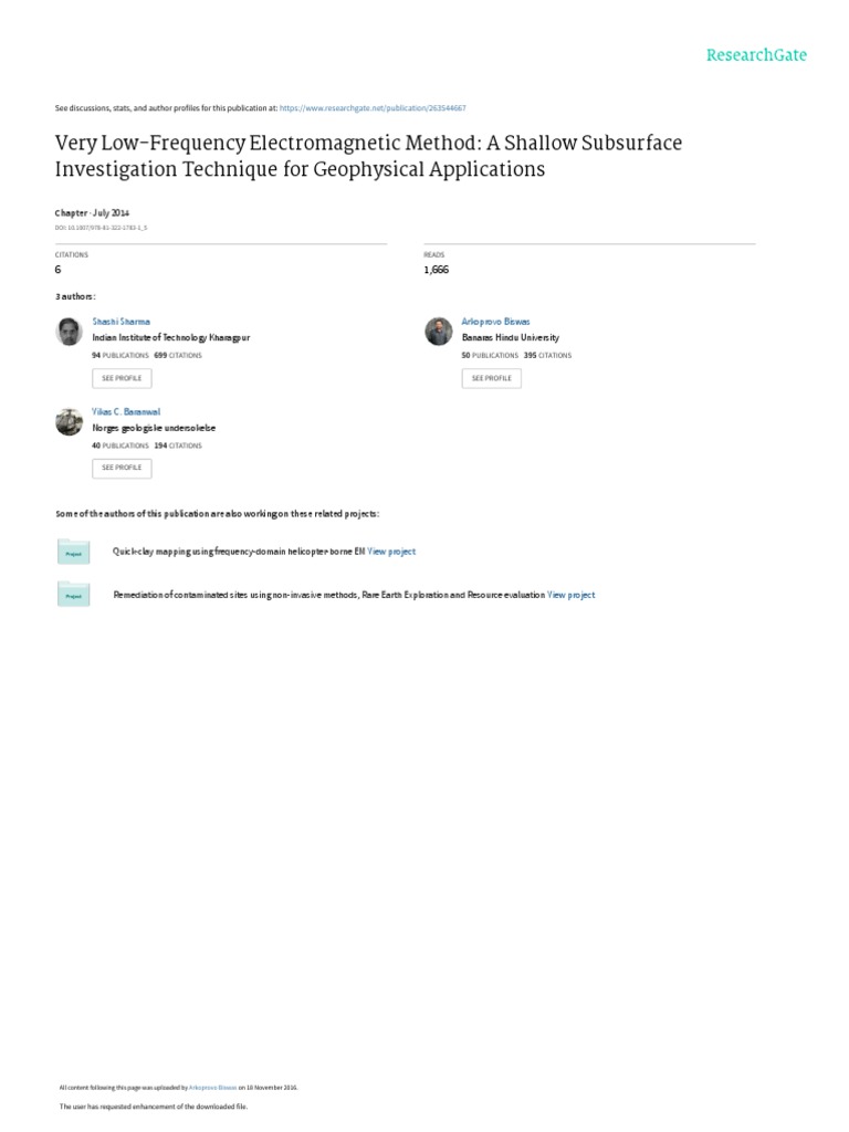 Very Low-Frequency Electromagnetic Method: A Shallow Subsurface Investigation Technique For ...