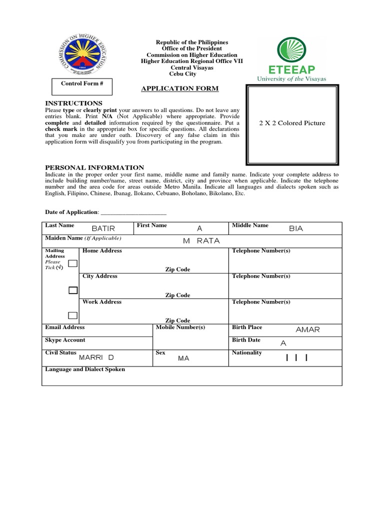 JEAN BIANES Uv-Eteeap - Application - Form | PDF | Test (Assessment ...