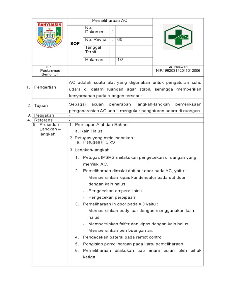 SOP Pemeliharaan Komputer | PDF