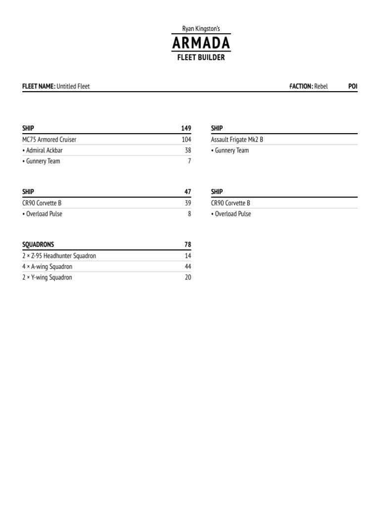 Armada Fleet Builder | PDF | Ships | Battleship