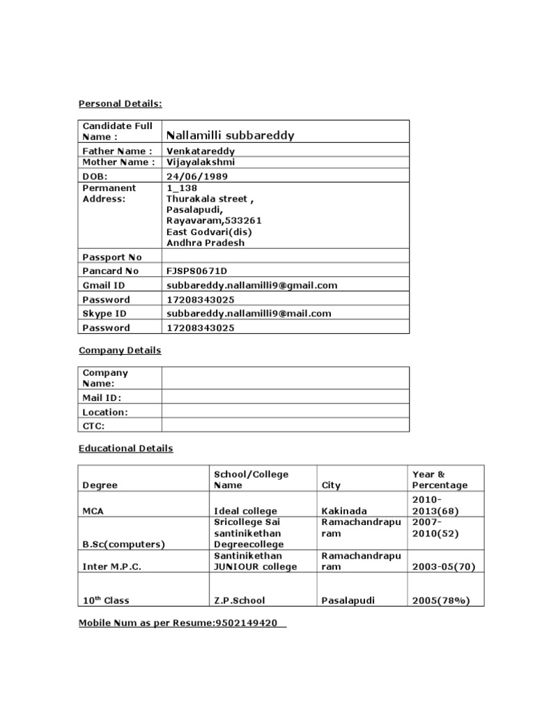 Personal and educational details | PDF