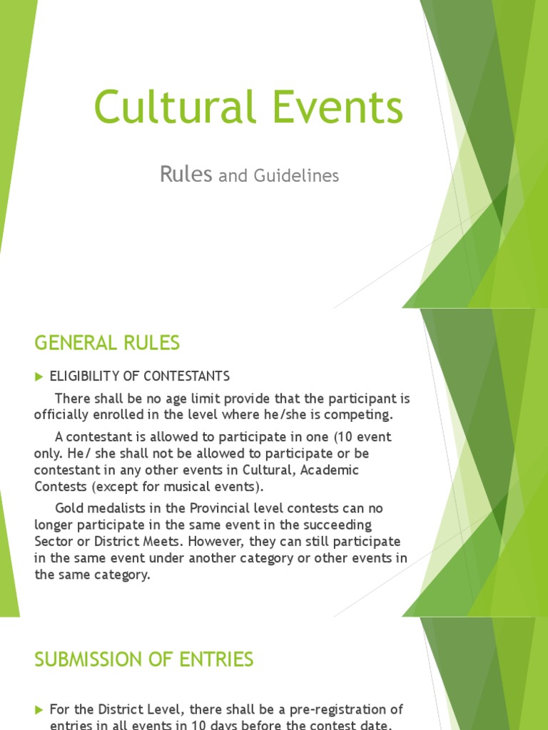 Cultural Events Rules and Guidelines | PDF