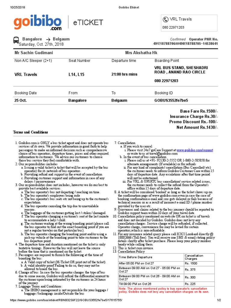 Goibibo Eticket | PDF | Baggage | Ticket (Admission)