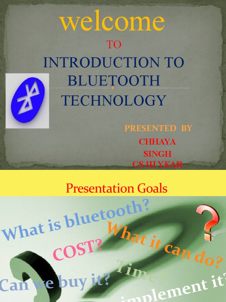 Introduction To Bluetooth Technology: Presented BY | PDF | Bluetooth ...