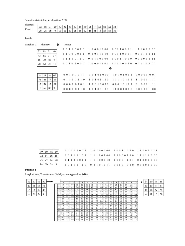 Sample Enkripsi Dengan Algoritma AES | PDF