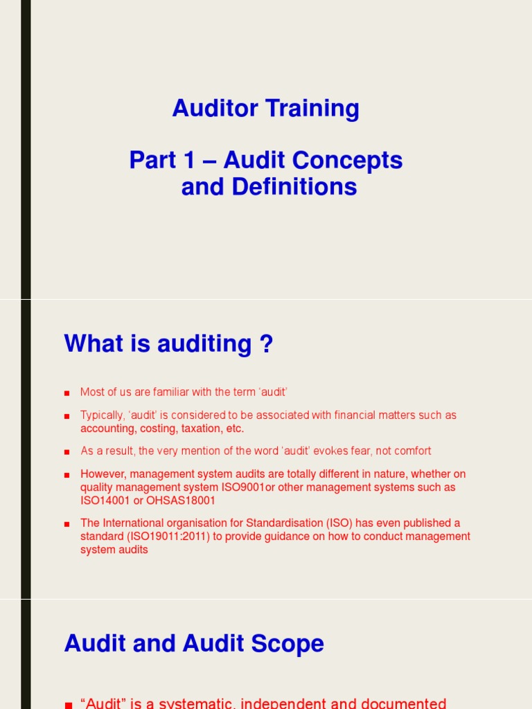 Auditor Training Part 1 - Auditing Concepts | PDF | Audit | Business