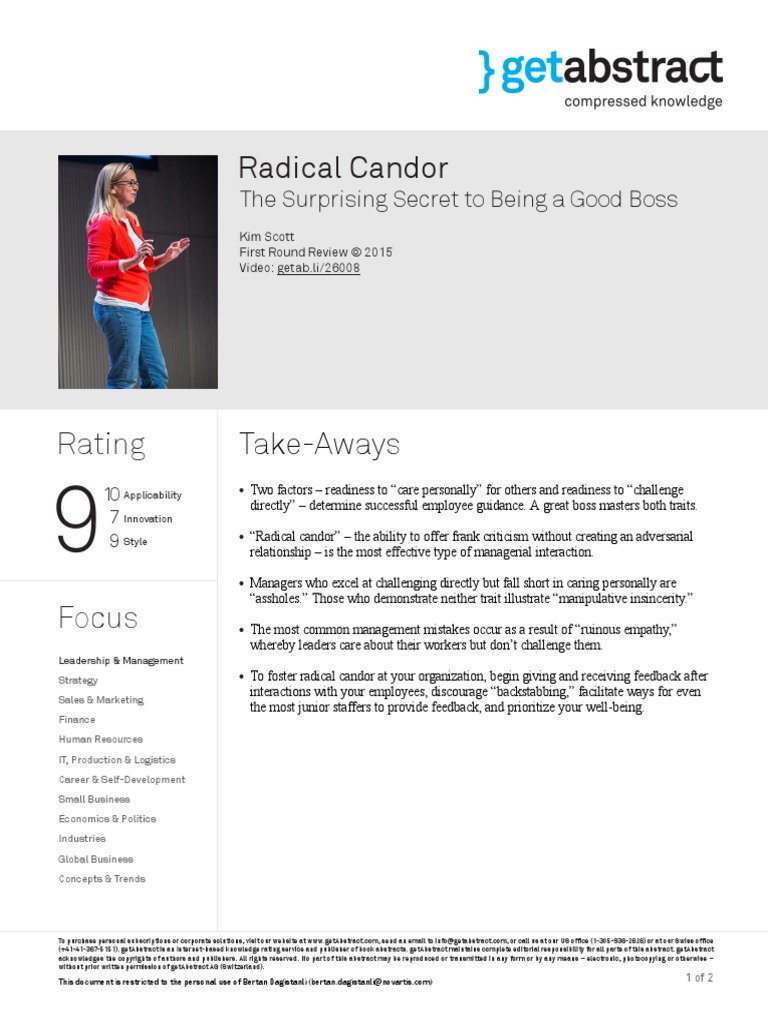 Radical Candor Scott en | PDF | Leadership | Business