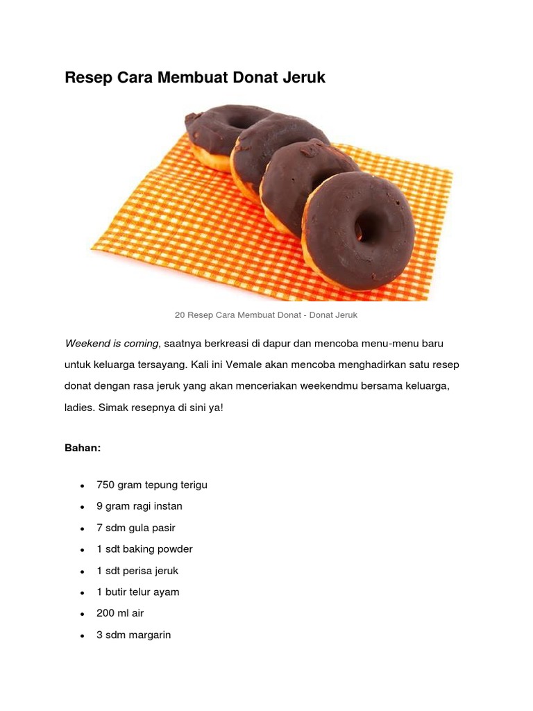 Resep Donat Jeruk Lezat dan Mudah | PDF