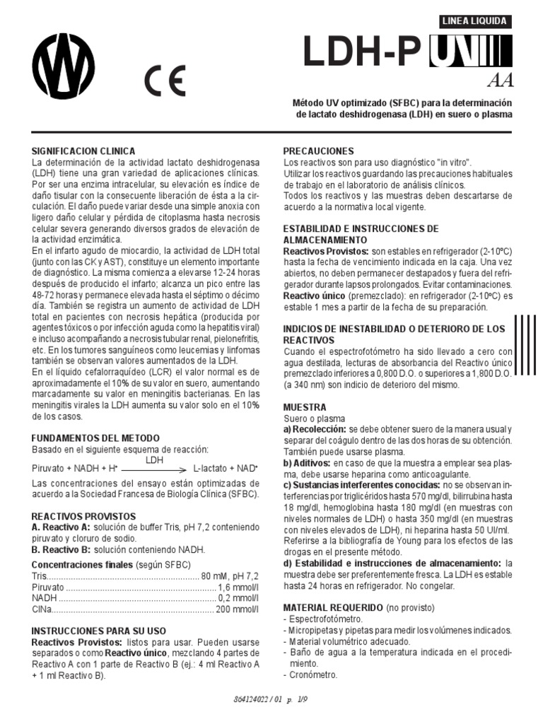 LDH | PDF | Lactato deshidrogenasa | Infarto de miocardio