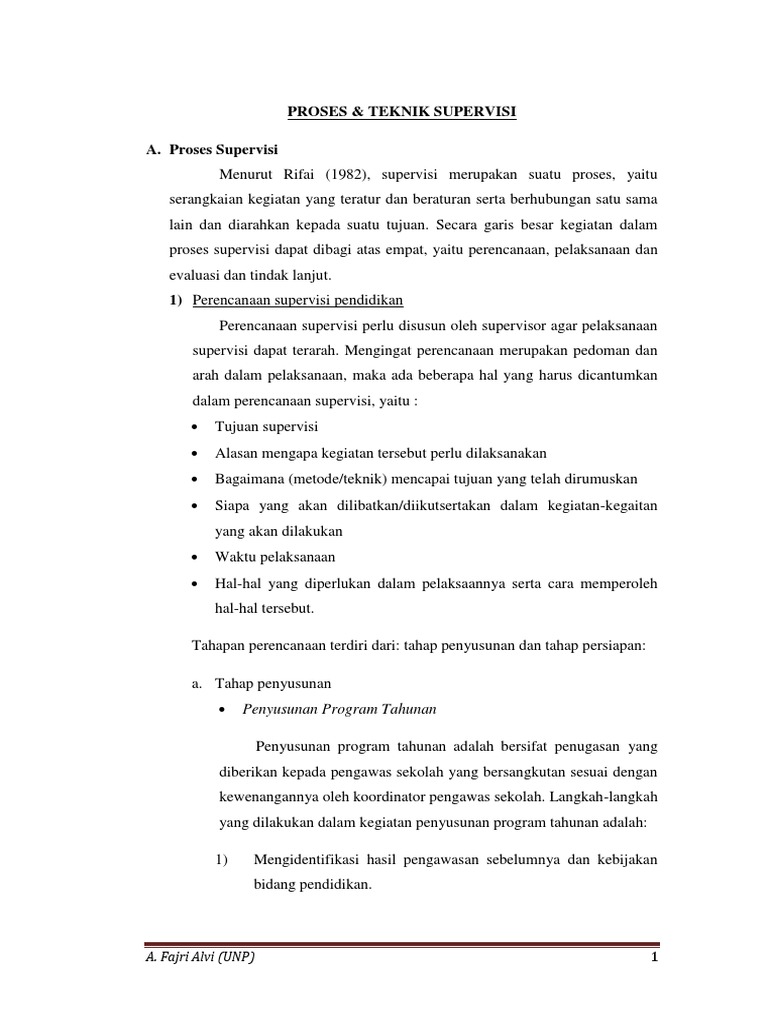 PROSES and TEKNIK SUPERVISI | PDF