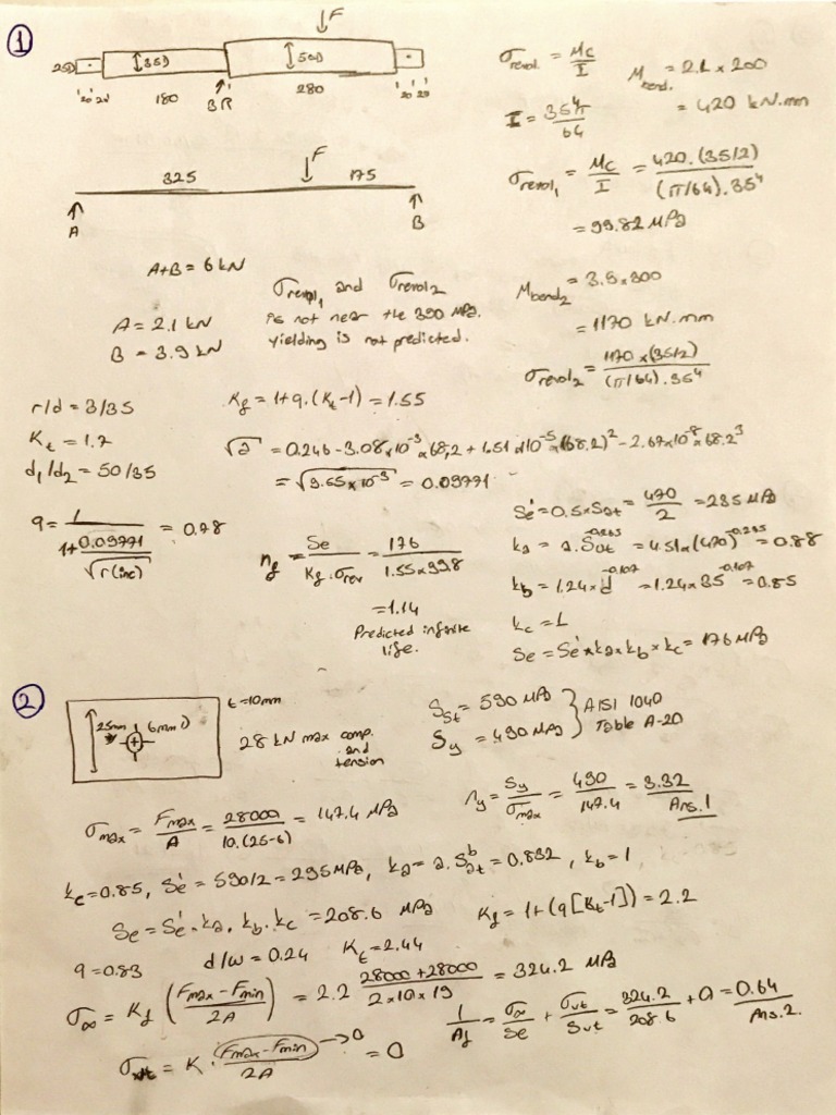 Shigley Mechanical Engineering Design Solution Chapter 8 - 10 | PDF