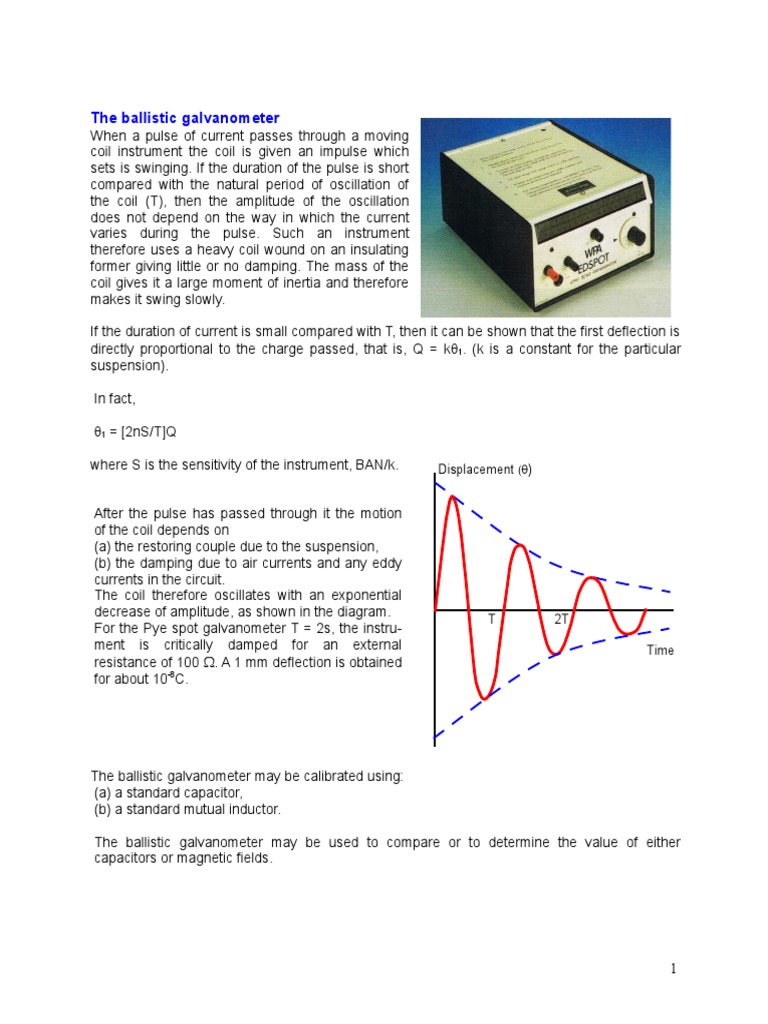 Ballistic Galvanometer | PDF