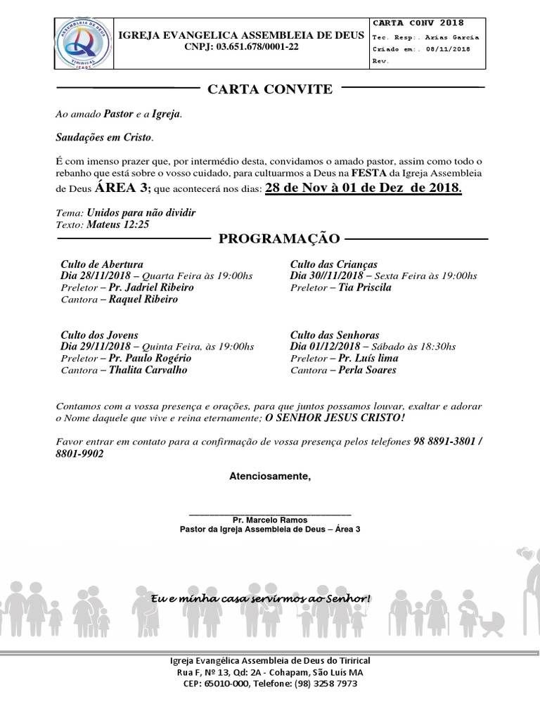 Carta Convite. | PDF