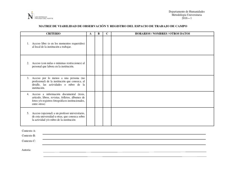 Clase 1 Matriz de Viabilidad - Plantilla | PDF
