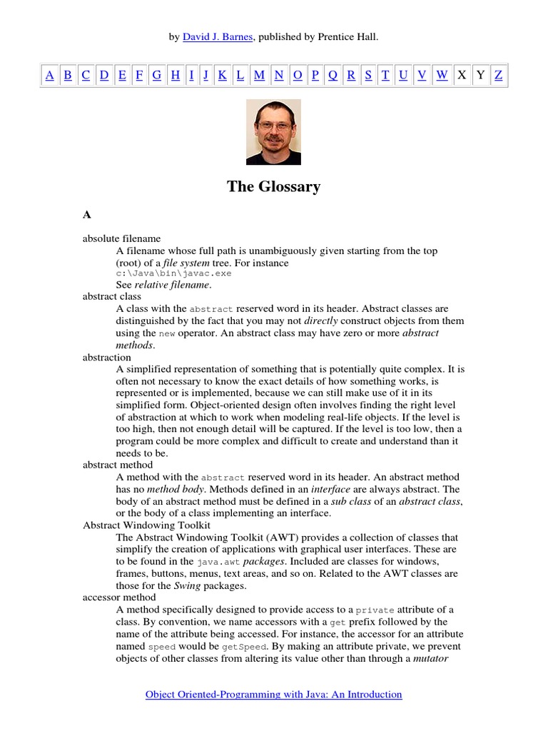 Java Glossary | Download Free PDF | Class (Computer Programming ...