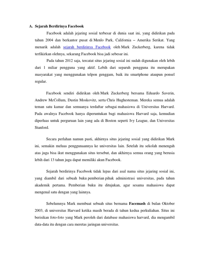 Profil Perusahaan Facebook | PDF | Ilmu Sosial