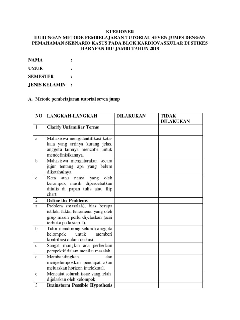 Lembar Checklist | PDF
