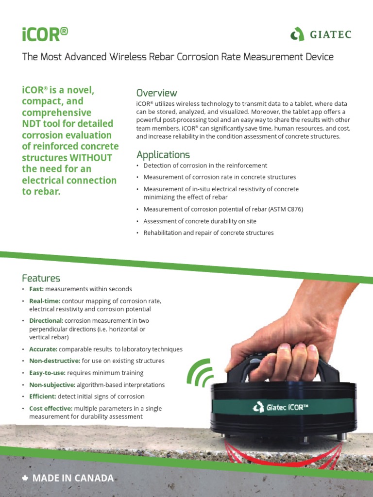 Giatec iCOR DS 18v2 | PDF | Concrete | Corrosion