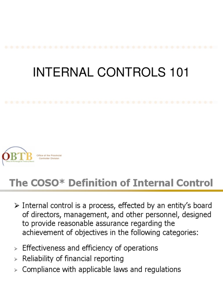 Internal Controls 101 | PDF | Internal Control | Risk
