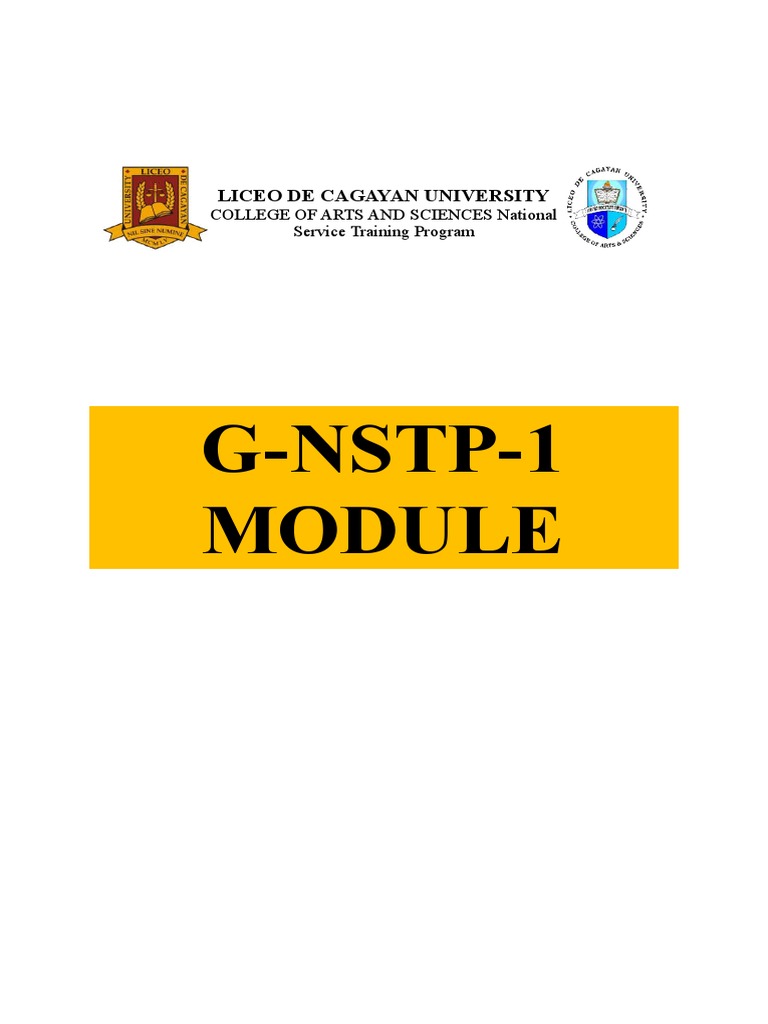 G-NSTP-1 Module Prelim To Midterm | PDF | Self Esteem | Metaphysics Of Mind