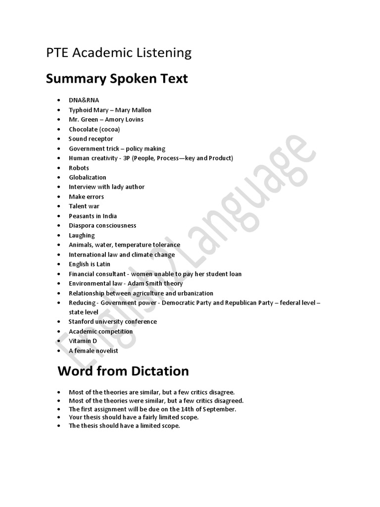PTE Academic Listening | PDF | Libraries