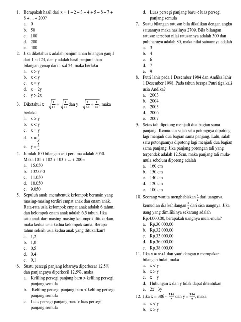Contoh Soal Numerik dan Pembahasannya | PDF