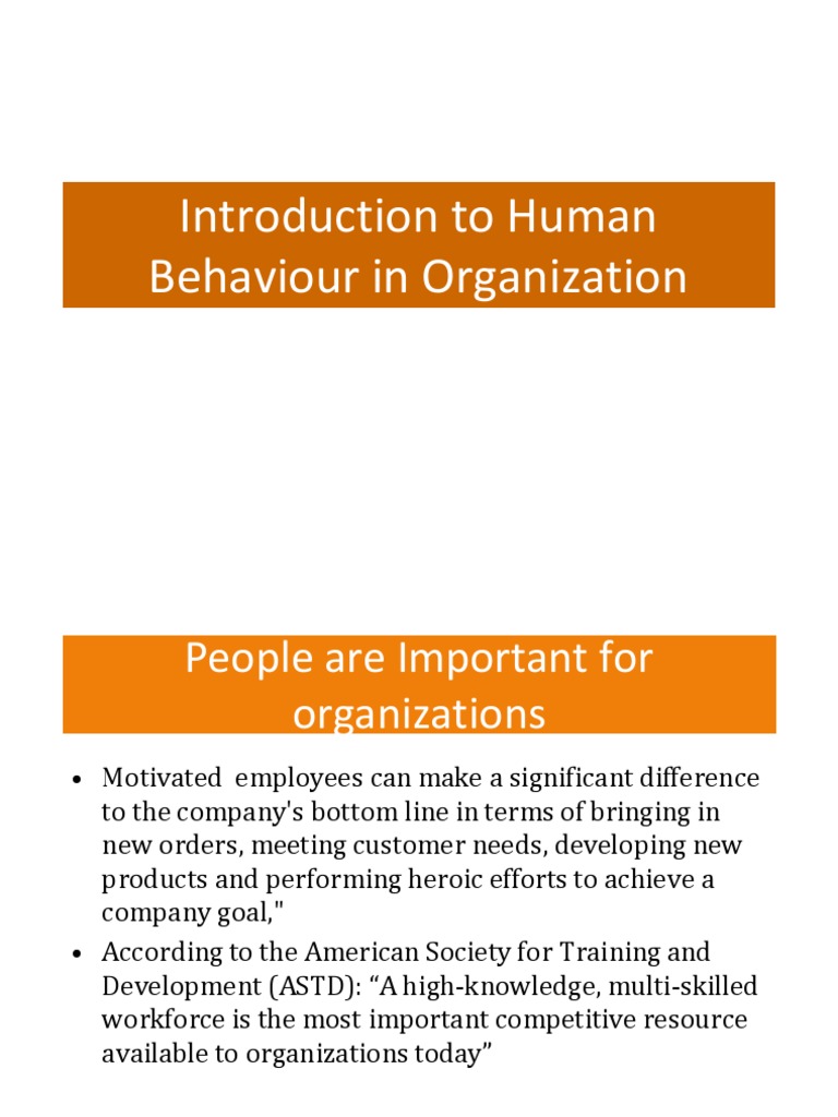 Introduction To Human Behaviour in Organization | PDF | Organizational ...