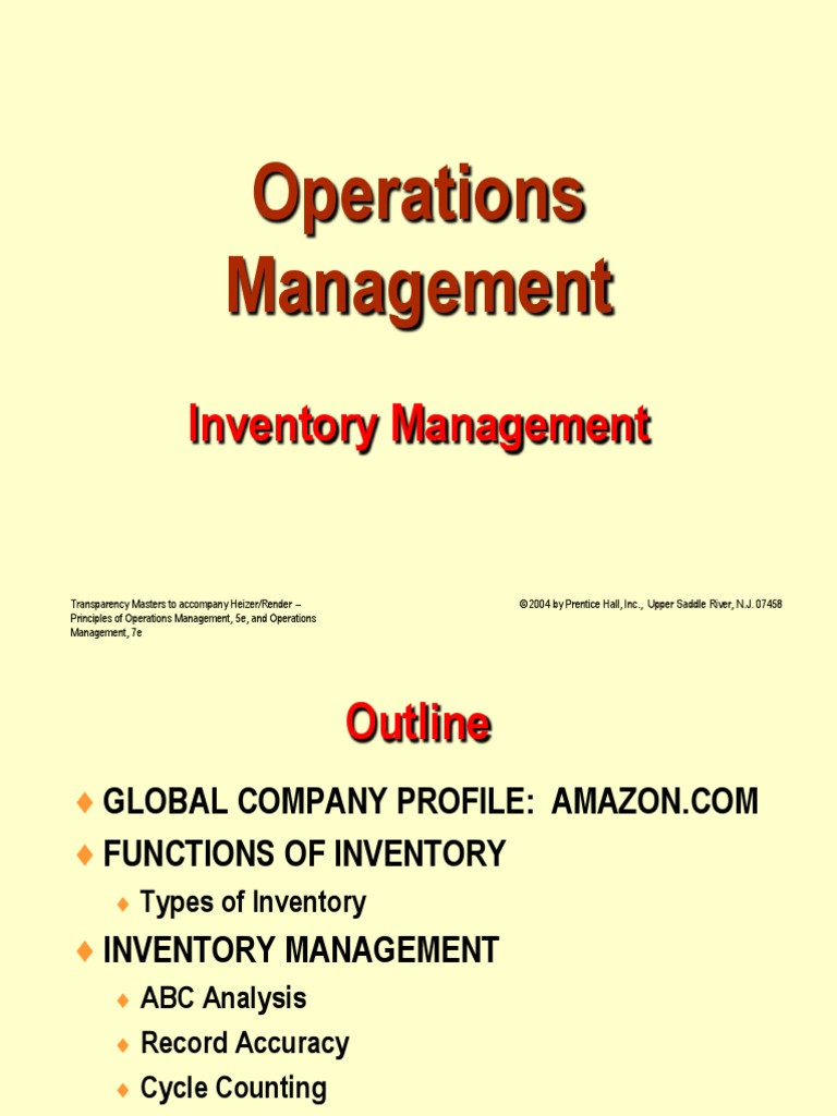 Inventory Management | PDF | Operations Management | Inventory