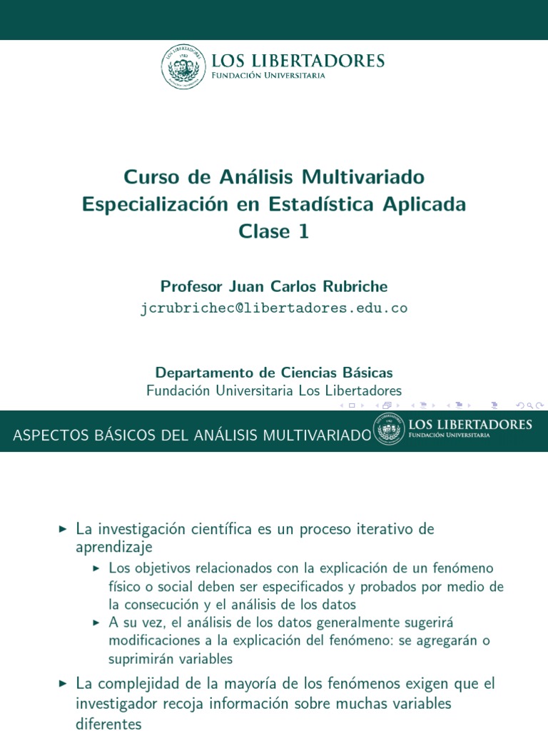Clase00 Analisis Multivariado 2 | PDF | Correlación y dependencia ...