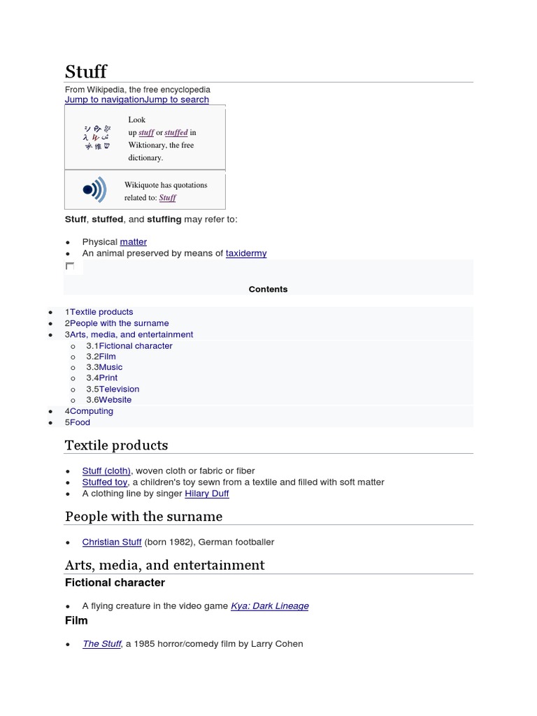 Stuff: Textile Products | PDF