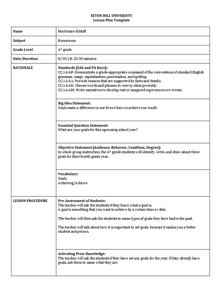 Lesson Plan-Reach For The Stars | PDF | Quality Of Life | Cognition