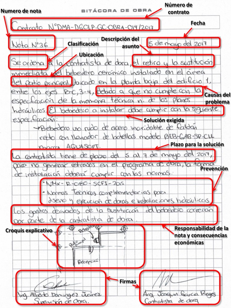 Ejemplo De Bitacora De Obra