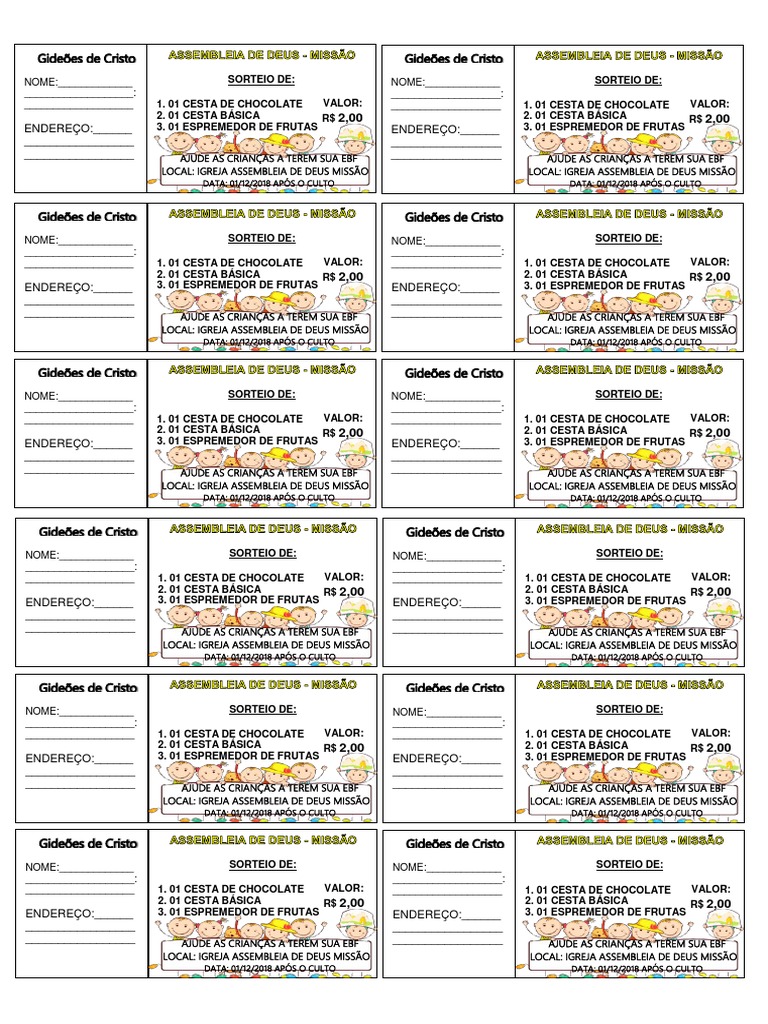 Sorteio de Cestas Básicas na Assembleia de Deus | PDF | Pentecostalismo | Cristianismo ...