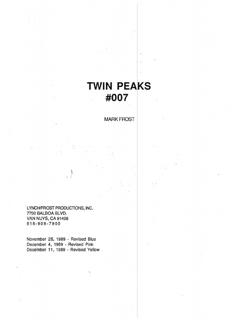 Twin Peaks Episode 7 Script | PDF