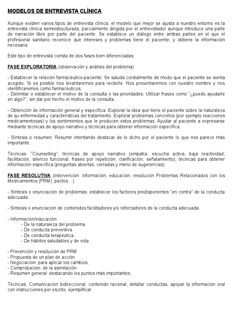 El modelo de entrevista clínica semiestructurada: una herramienta efectiva para la comunicación ...