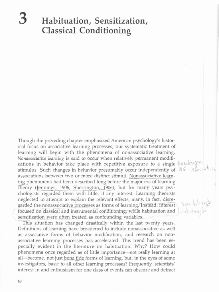 FANTINO - 3 - Habituation, Sensitization, Classical Conditioning | PDF ...