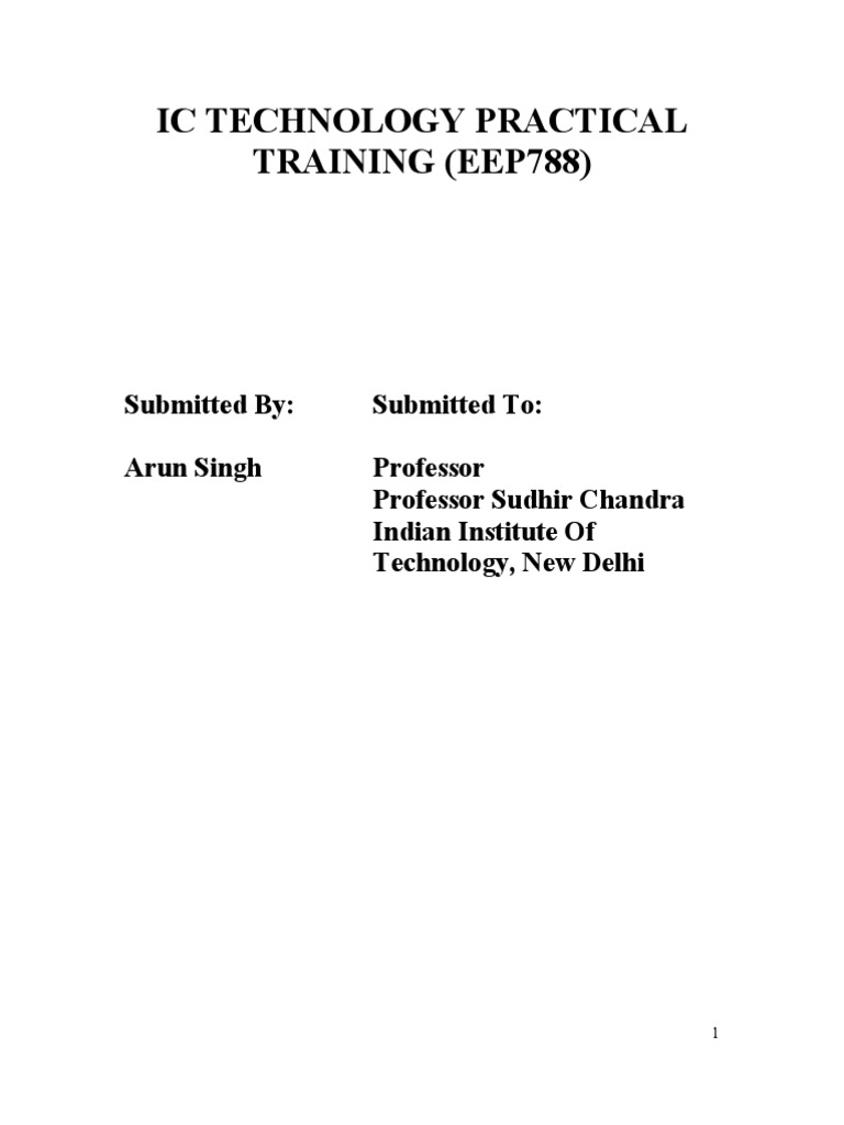 IC Technology Practical Training Overview | PDF | Photolithography | Vacuum
