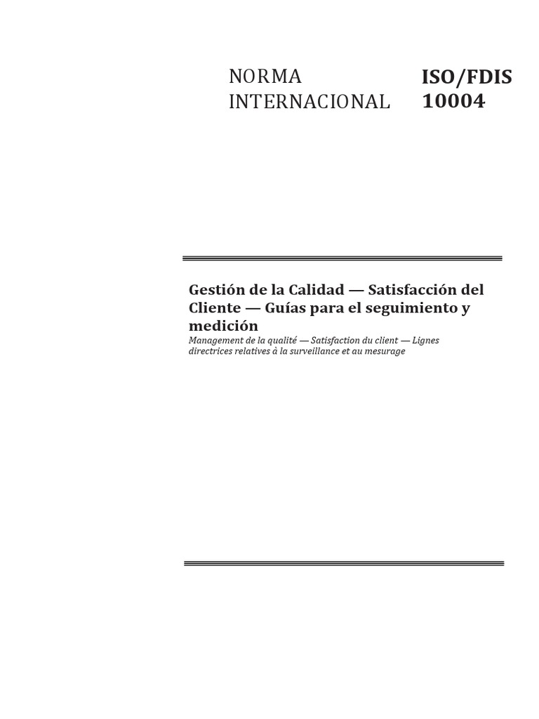 Guía ISO 10004 sobre Satisfacción del Cliente | PDF | La satisfacción ...