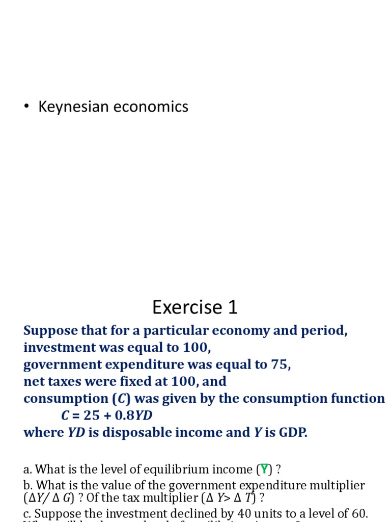 2 - Tutorial Questions Keynesian Economics | PDF | Fiscal Multiplier ...