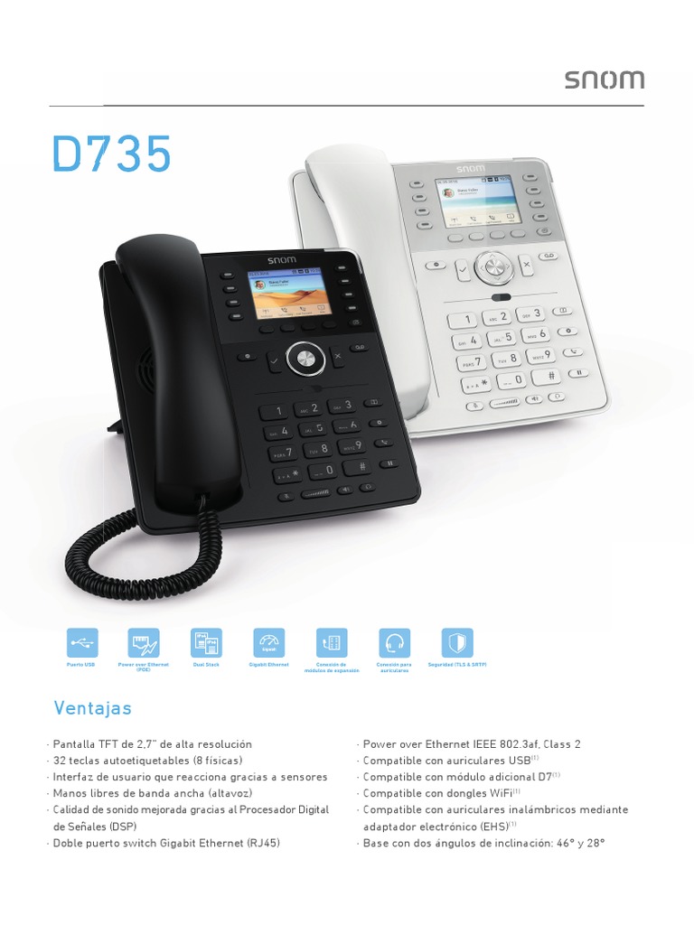 Snom d735 Datasheet Es 1-1-0 | PDF | Transport Layer Security ...