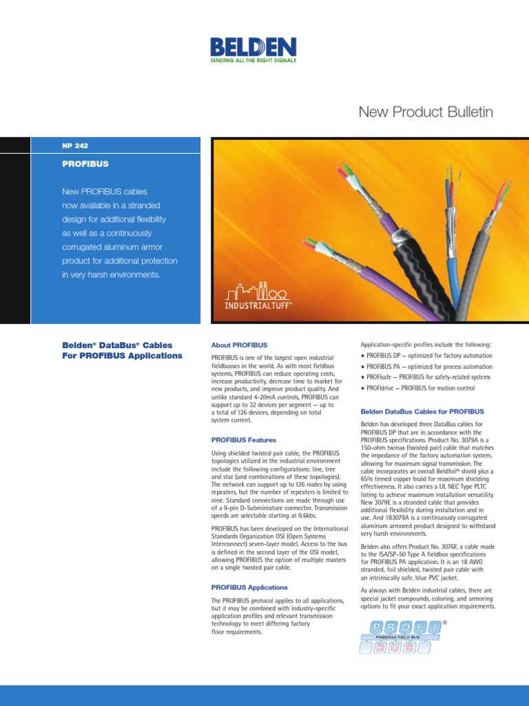DataBus Cables for PROFIBUS 2006 | Coaxial Cable | Network Topology