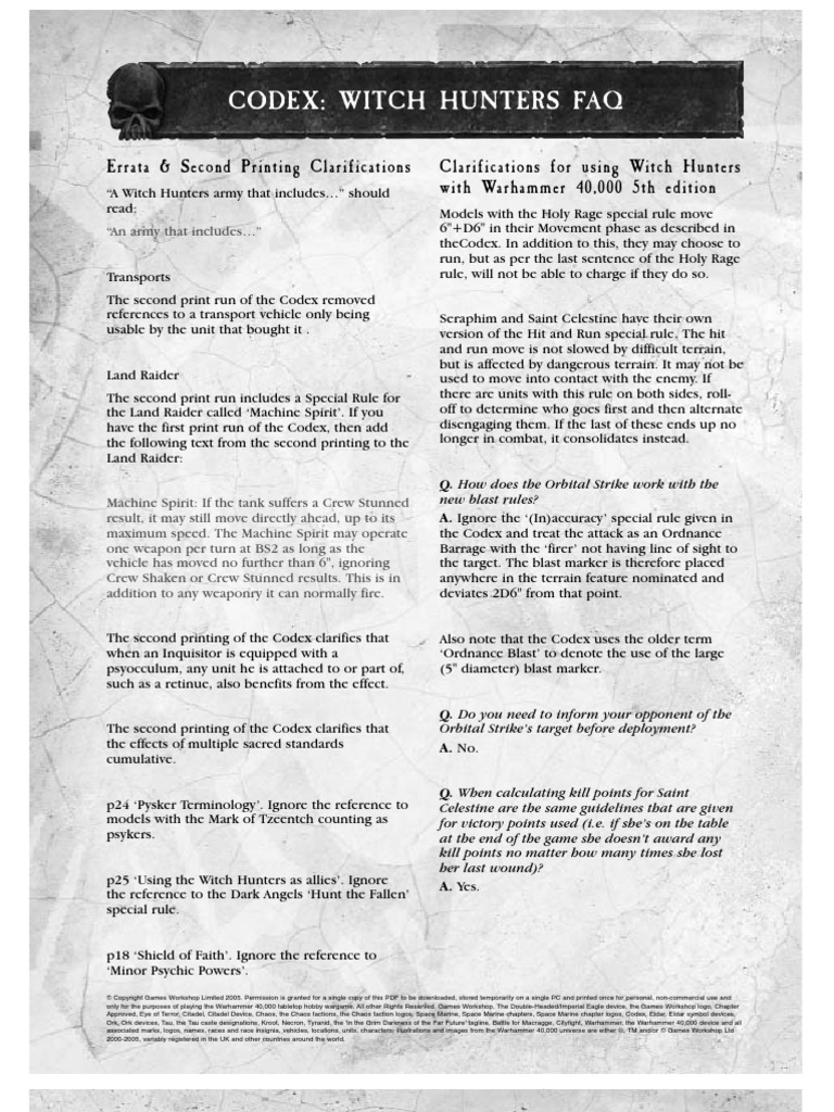 Witch Hunters FAQ | PDF