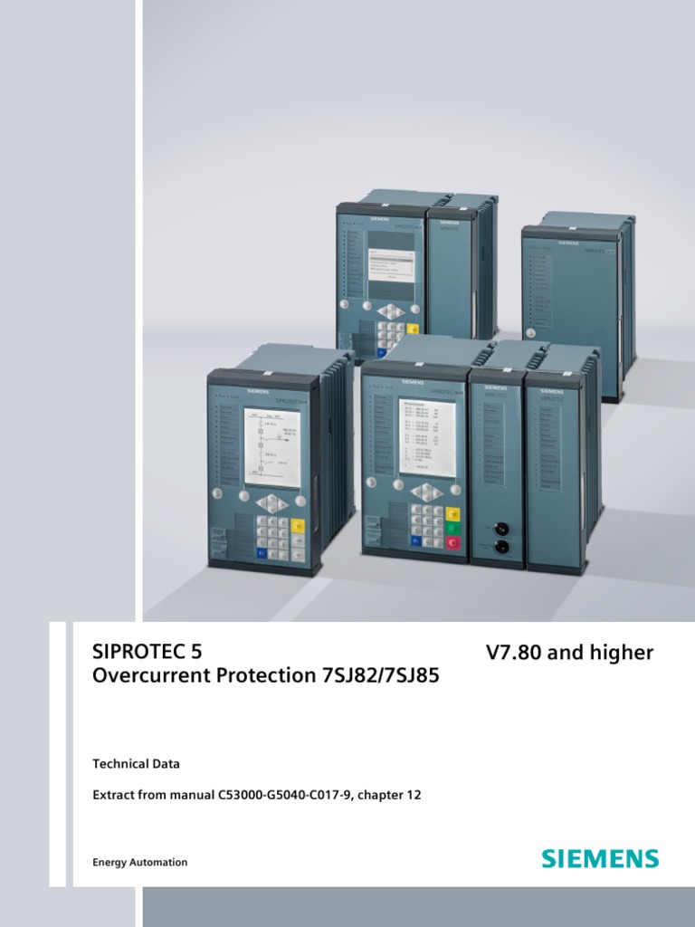TechDaten Man 7SJ82-85 V0780 enUS | PDF | Power Supply | Relay